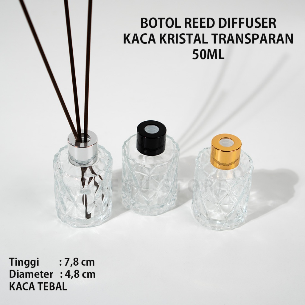 Jual Botol Reed Diffuser 50ml CRYSTAL / KRISTAL Kaca Tebal Aromatherapy ...