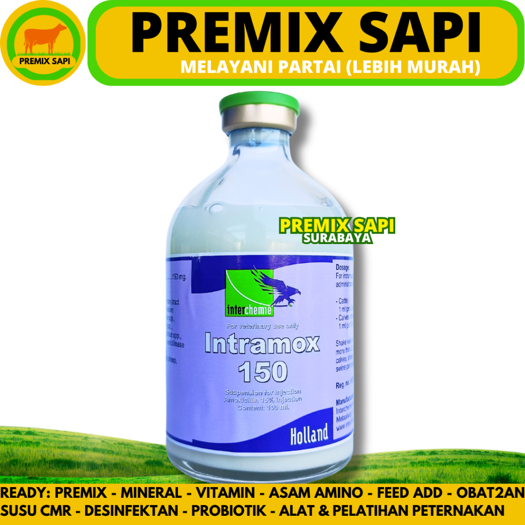 Jual INTRAMOX 150 BIRU 100ML - Antibiotik Hewan Amoxycillin Spektrum ...