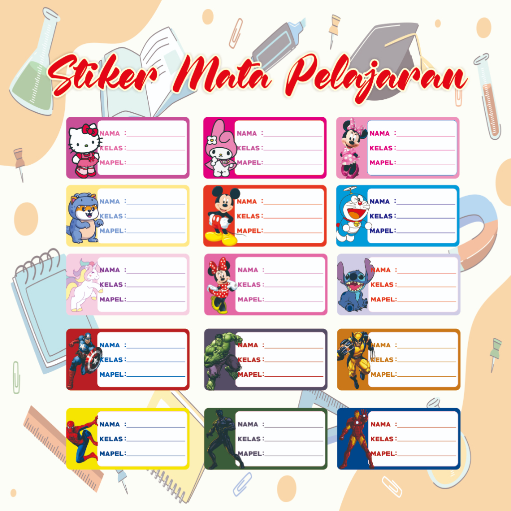 Jual STIKER MAPEL, STIKER BUKU, STIKER MURAH, STIKER ANAK SEKOLAH ...