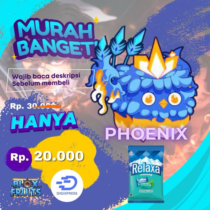 Jual Phoenix Fruit | Kartu Phoenix Blox Fruit Roblox TGC | Shopee Indonesia