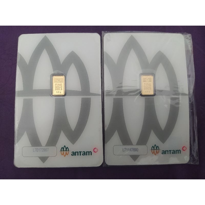 Jual LOGAM MULIA ANTAM CERTICARD KEMASAN TERBARU 0,5 GRAM & 0,5 GRAM ...