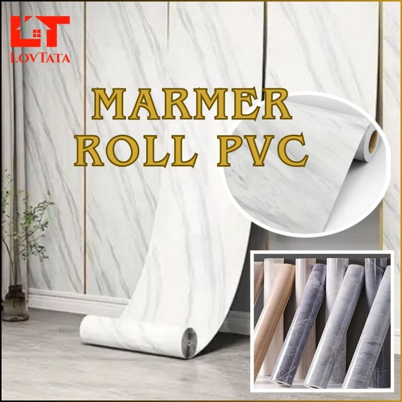 Jual LT- Wallpaper Marmer PVC Foam Dinding 1 Roll PVC Marmer 60 CM X ...