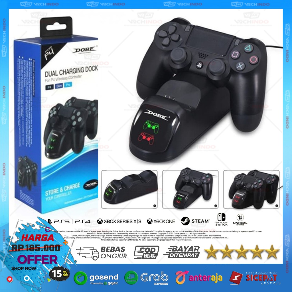 Jual V2 Dual Charging Stick Dock Station USB Charger Stik PS4 LED ...