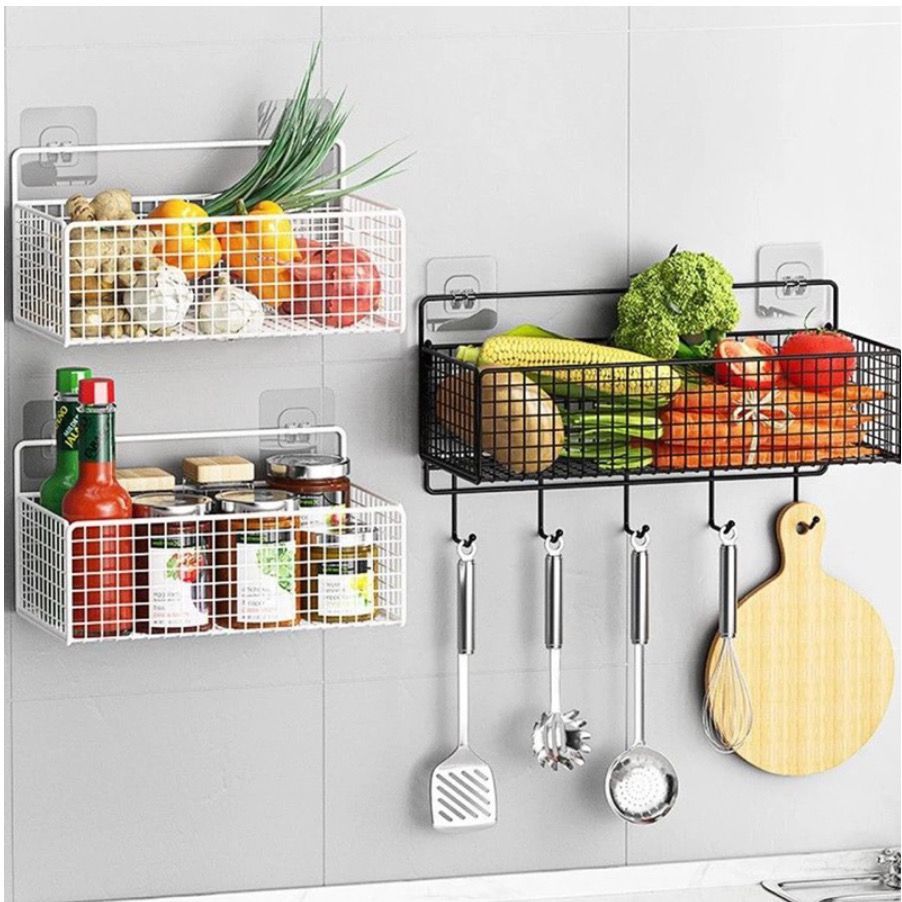 Jual RAK KERANJANG BESI/STORAGE TEMPEL BESI/RAK TEMPEL DINDING 36x15x13 ...