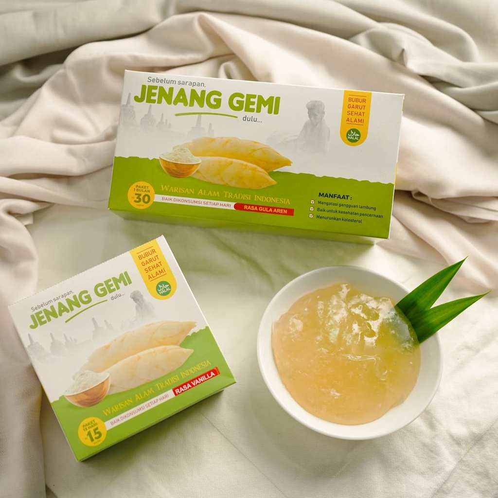 Jual Jenang Gemi Bubur Asam Lambung Umbi Garut Rasa Vanilla 2 Box ...