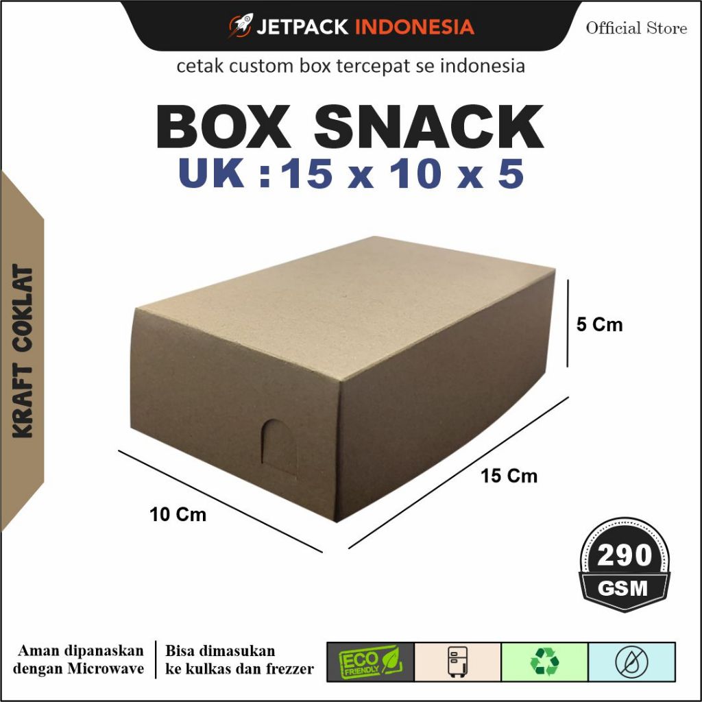 Jual Box Snack / Paperbox / Packaging risoles / 15x10x5 cm - Brown ...