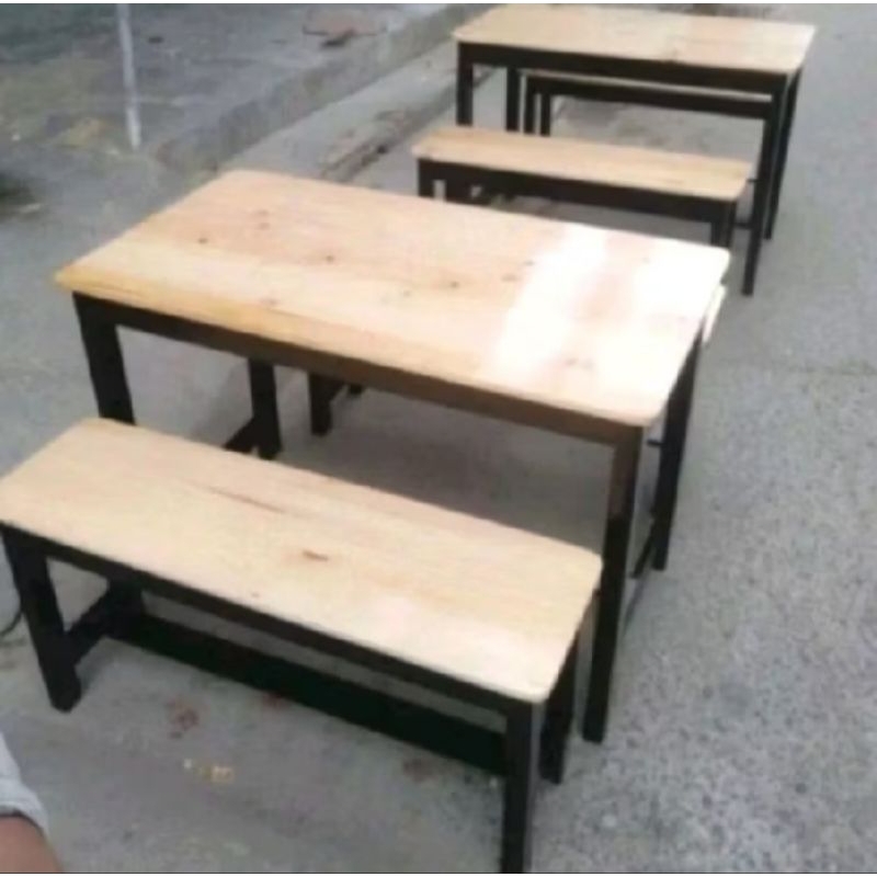 Jual meja makan cafe +2 kursi panjang | Shopee Indonesia