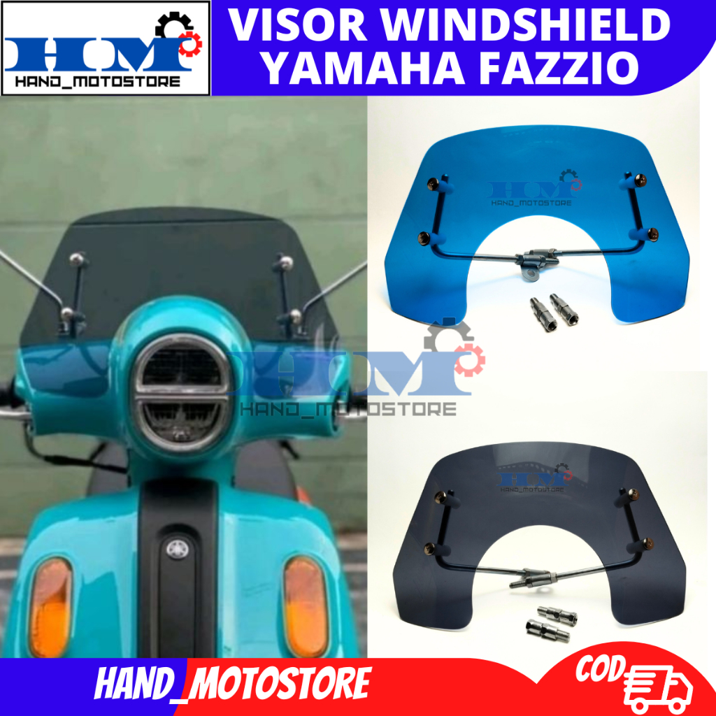 Jual [COD] VISOR WINDSHIELD FAZZIO MODEL RETRO / TAMENG TAHANAN ANGIN ...