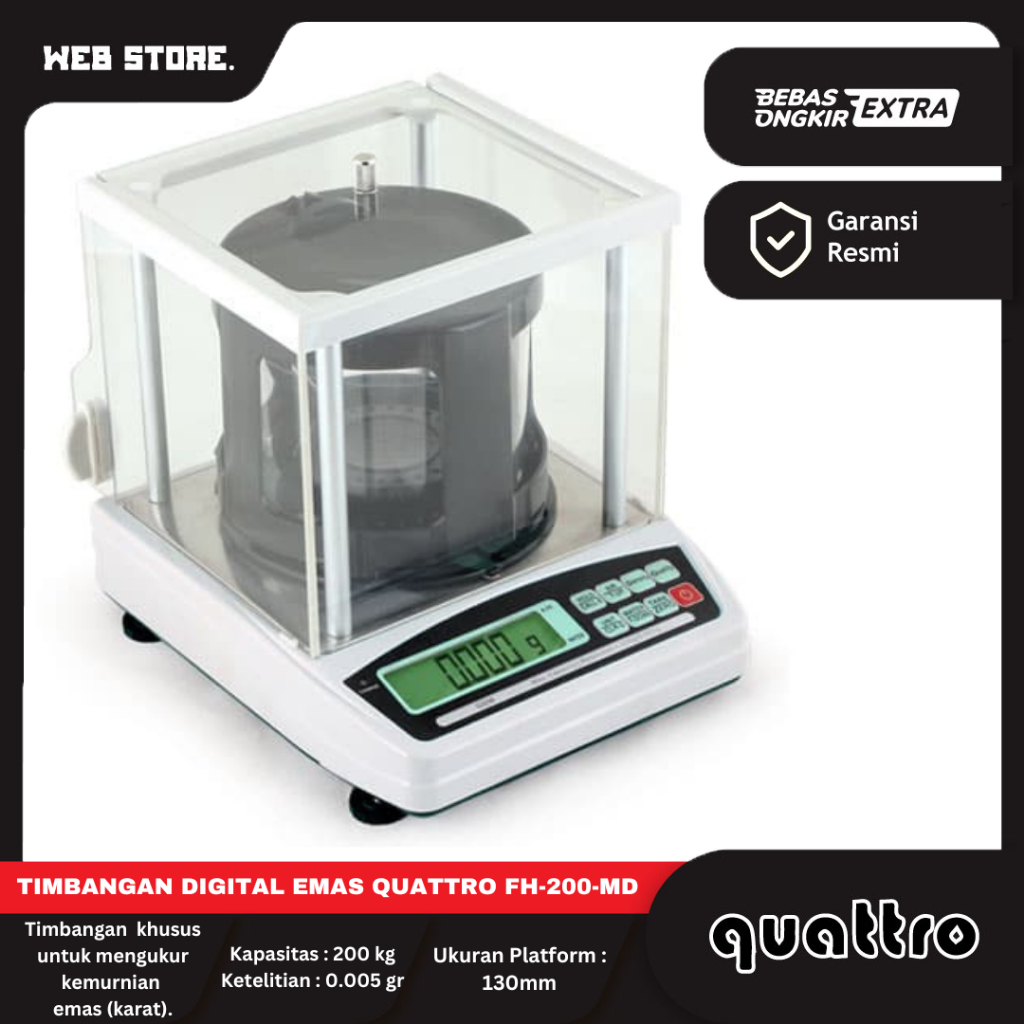 Jual Timbangan Digital Pengukur Kemurnian Emas Analitik Quattro FH-MD ...
