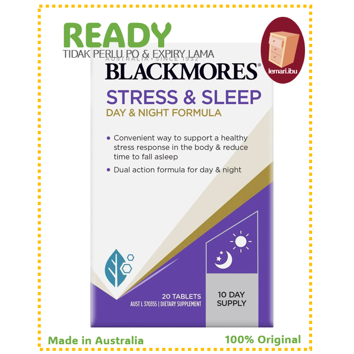 Jual Blackmores Stress & Sleep Day & Night Formula Tab 20 tablets - 100 ...