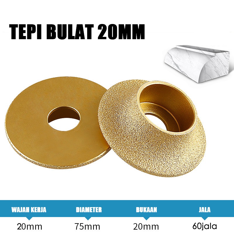 Jual 10mm Mata pinggul/bevel granit profile bullnose emas-Roda Gerinda ...