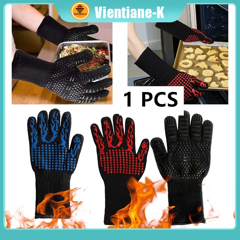 Jual 500℃ Sarung Tangan Oven Anti Panas Anti Pisau Gloves Api Bbq Tahan ...