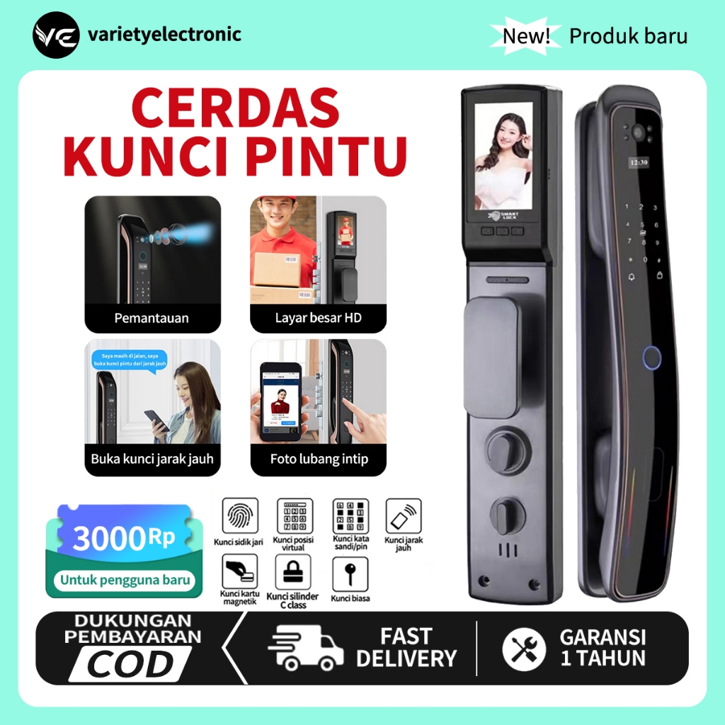 Jual Kunci pintu digital Smart Fingerprint Doorlock Card Digital Code ...