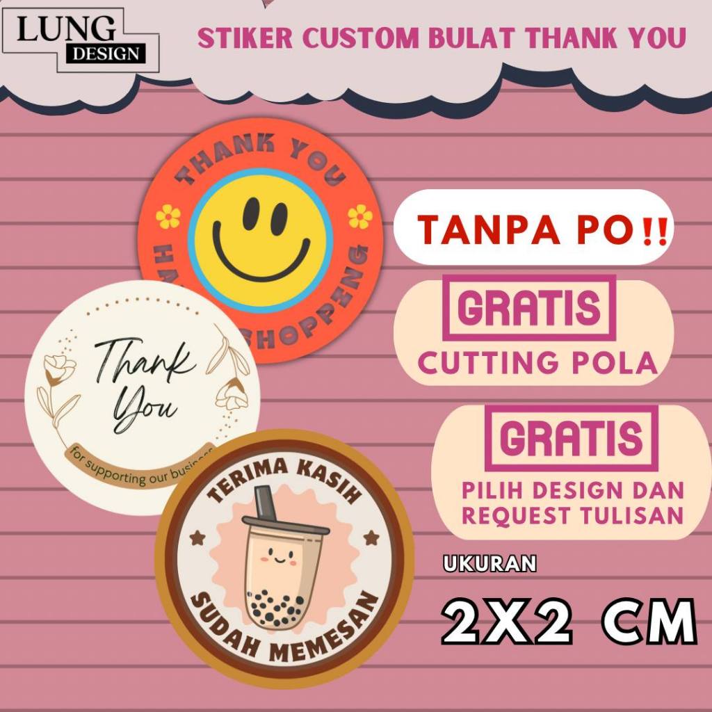 Jual [ 2 x 2 CM] CETAK STIKER LABEL KEMASAN THANKYOU / STICKER CUSTOM ...