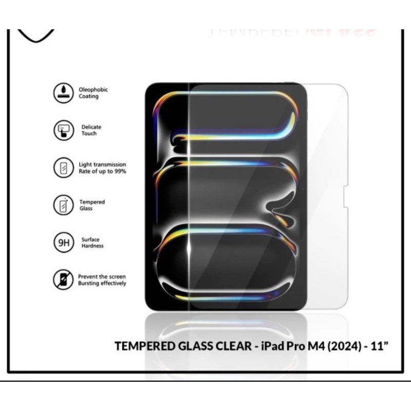 Jual Ipad Pro M4 (11 inci 2024) Tempered Glass Violet Premium Full Glue ...