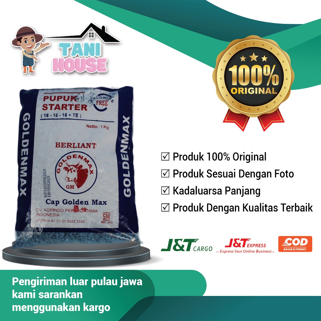 Jual Goldenmax Pupuk 1 Kg Starter 16 16 16 +TE Cap Golden Max GM ...