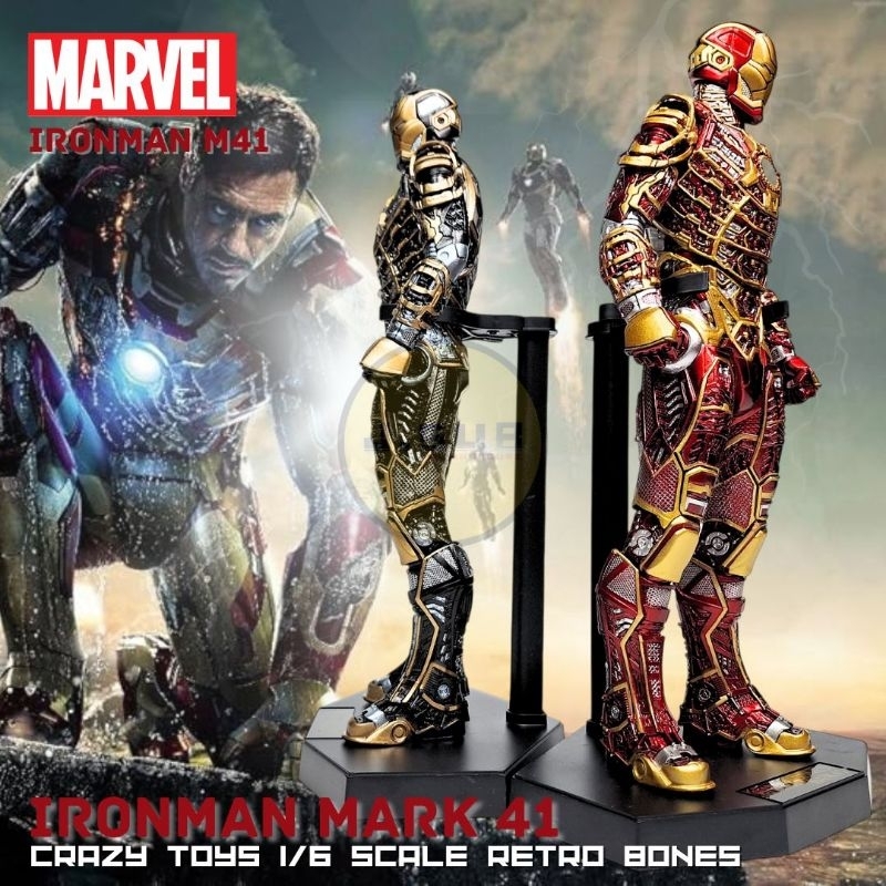 Jual Action Figure Ironman e Statue Marvel CrazyToys Mark 41 Bones ...