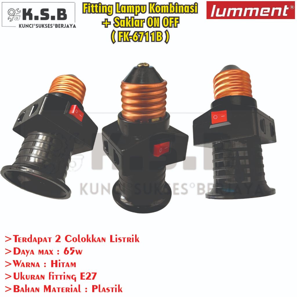 Jual Fitting Lampu Kombinasi 2 Colokkan Listrik + Tombol Saklar ON OFF ...