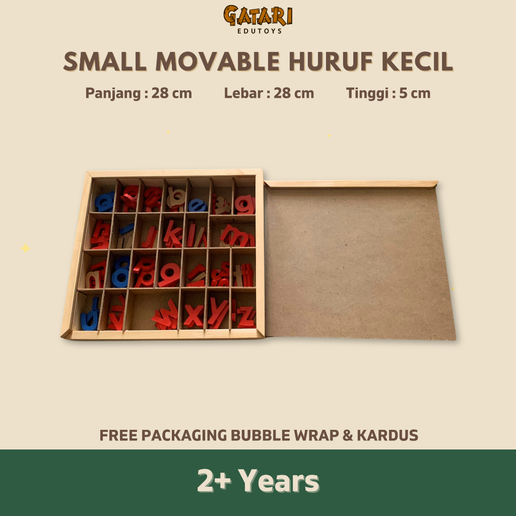 Jual Small Movable Alphabet Huruf Kecil / Wooden toys / Mainan anak ...