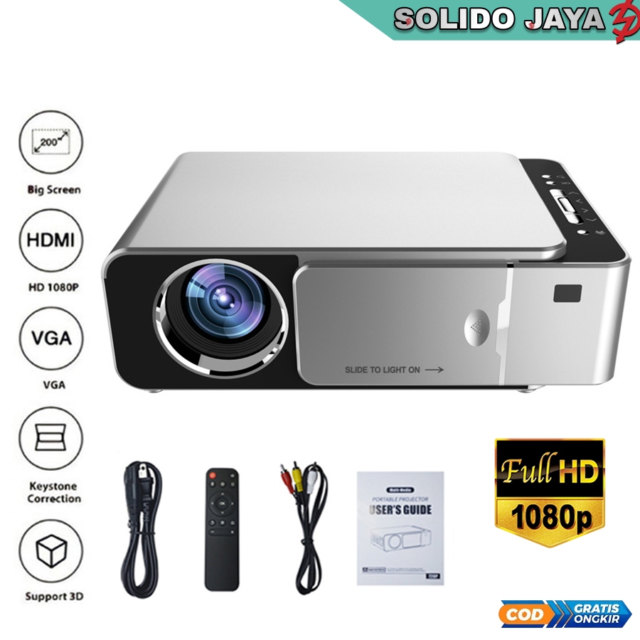 Jual proyektor terbaru 2024 Layar Tancap Projektor T6 - LED 720P HD ...