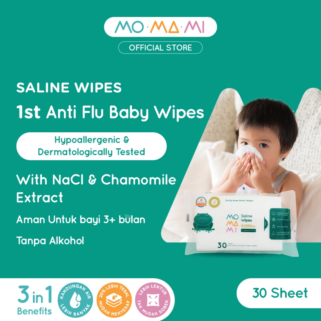 Jual Momami Wet Tissue Baby Saline Wipes No Alcohol & Perfume - Tisu ...