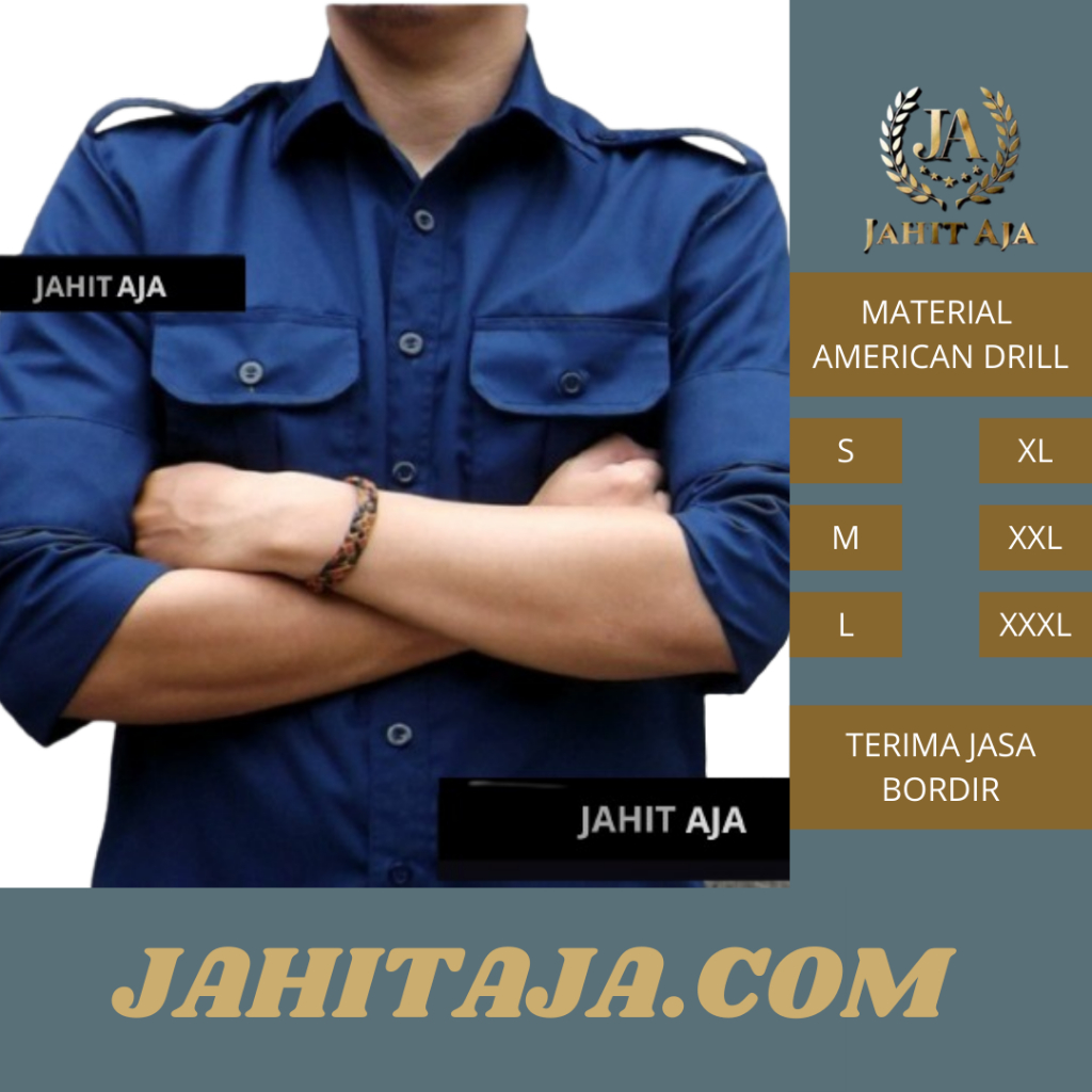 Jual Baju Kemeja PDL Lengan Panjang Navy Seragam Kerja PDH Atasan Formal Banyak Pilihan Warna ...