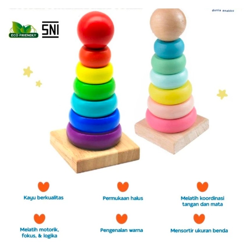 Jual *(BUBBLEWRAP) SNI MAINAN MENARA RING DONAT BALOK SUSUN | Shopee ...