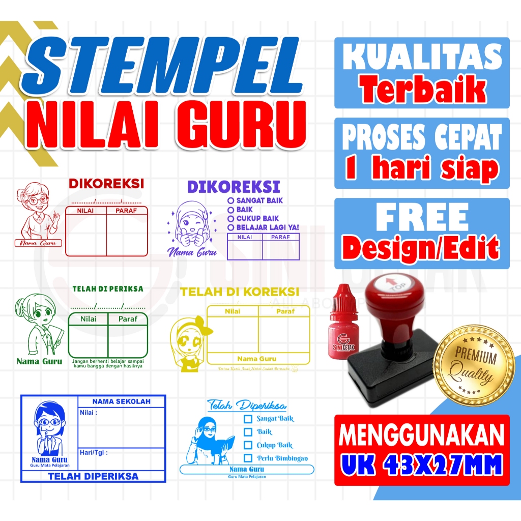 Jual GURU PEREMPUAN STEMPEL GURU PROMO!! COD TERMURAH!!! NILAI GURU ...