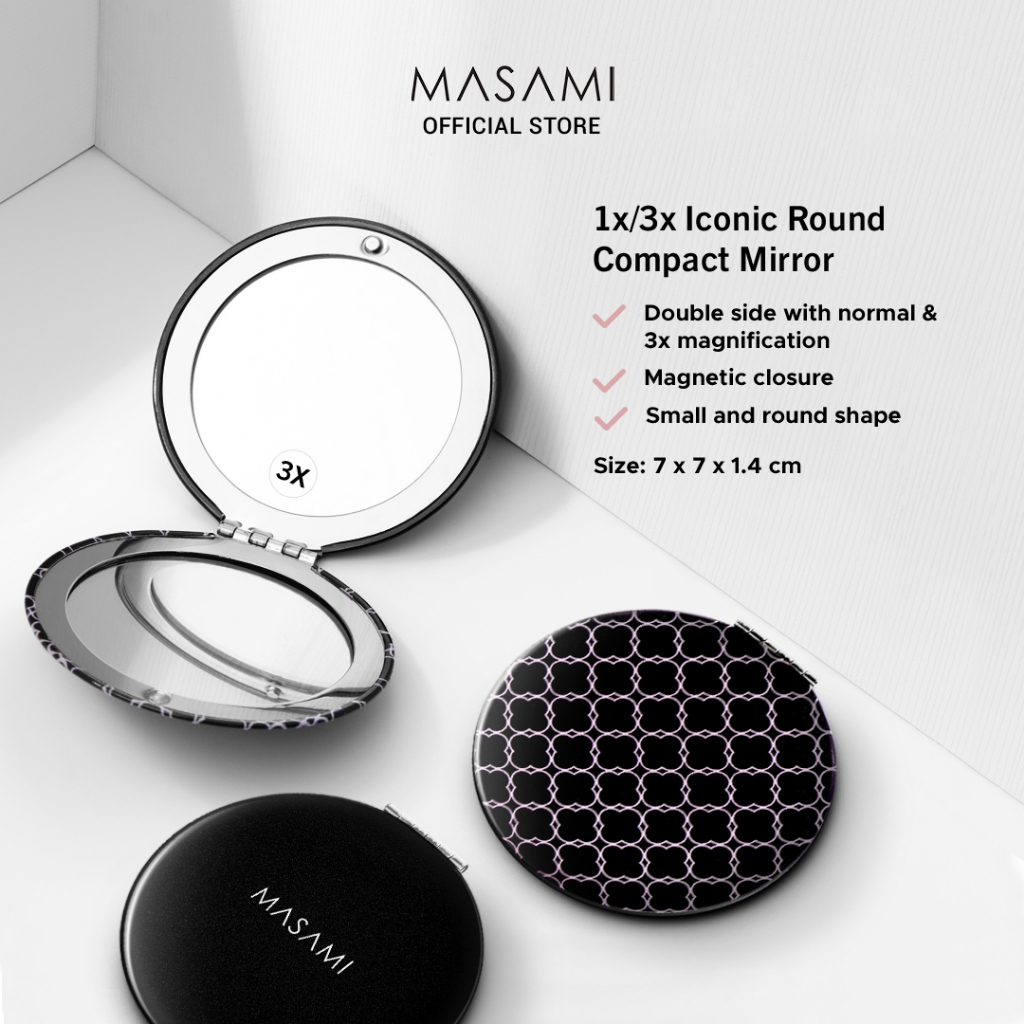 Jual Masami 1x/3x Iconic Round Compact Mirror Kaca Make Up / Kaca Mini ...