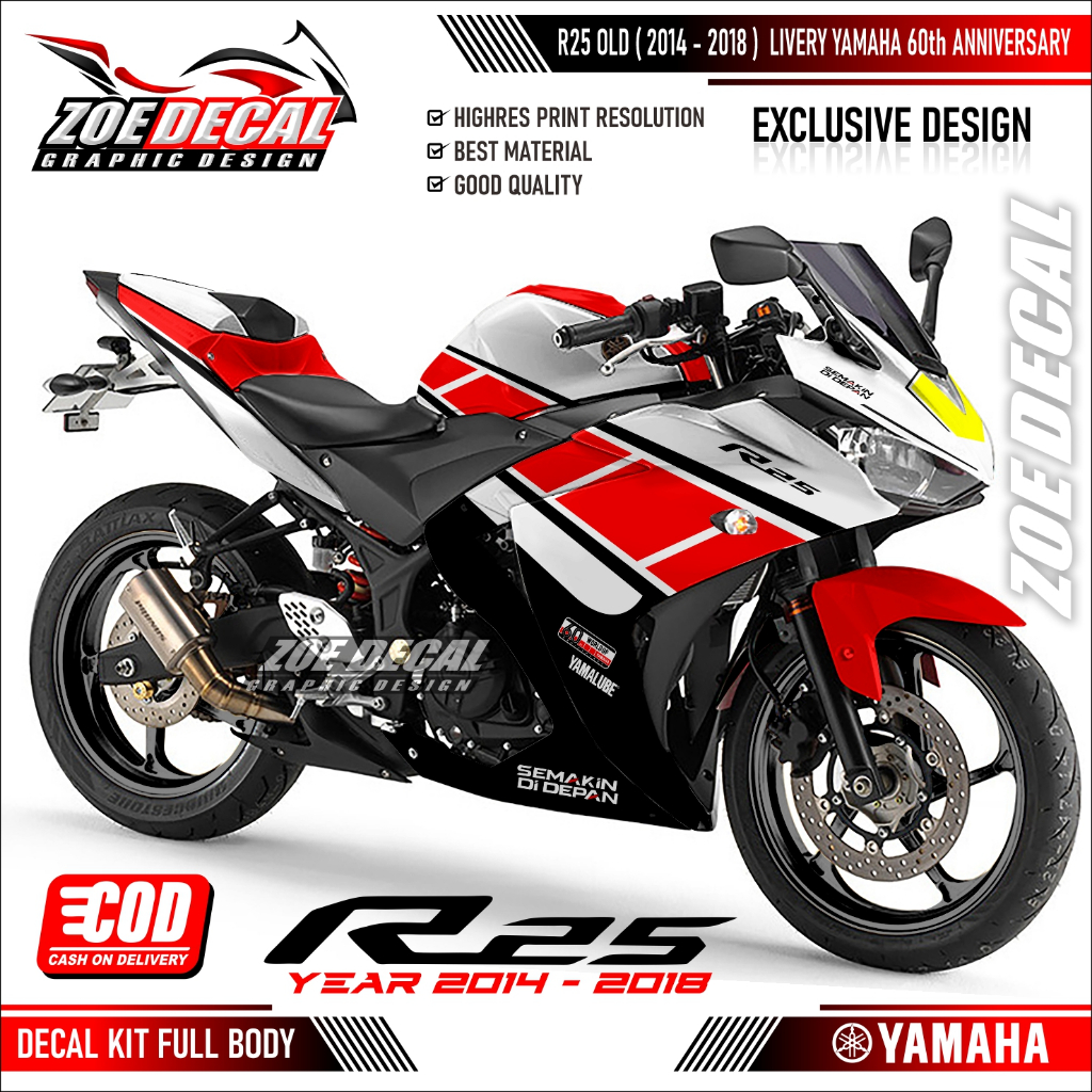 Jual Terbaru Bisa Cod Decal Stiker Yamaha Full Body R25 OLD V1 Livery ...