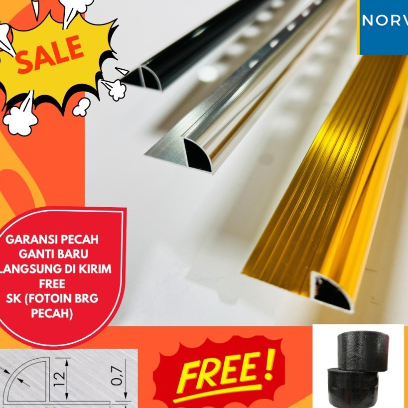 Jual FG2 Tile Trim Alumunium dan PVC Kuku MacanCorner TrimBon Bon ...