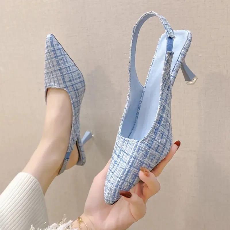 Jual Hot Product Slop Lancip Korea Heels Wanita Terbaru Bahan Premium ...