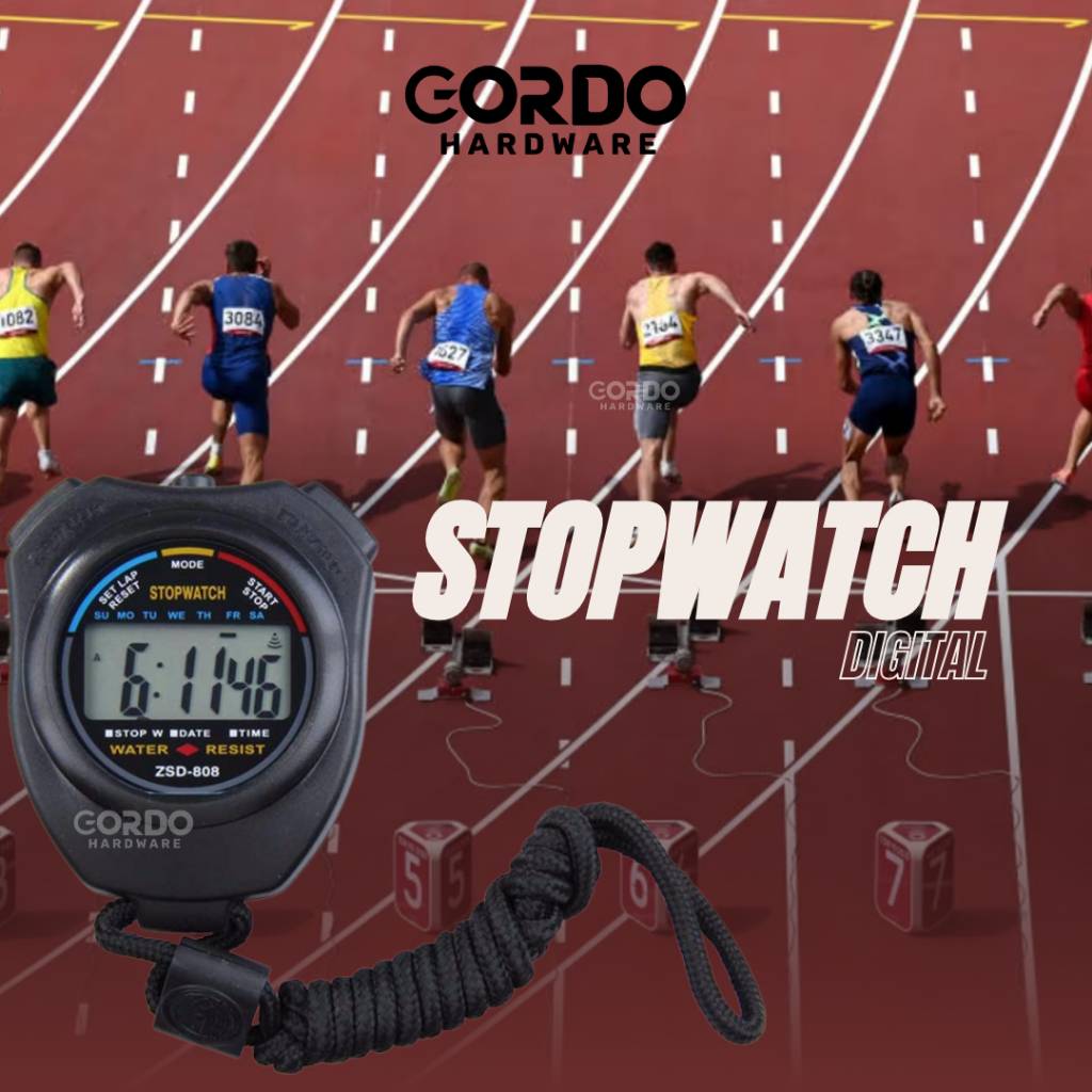 Jual Stopwatch Profesional LCD dengan Strap - Black / Stopwatch Timer ...