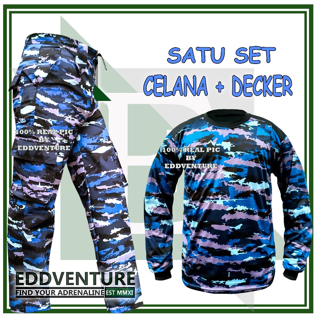 Jual Satu Set Pakaian Setelan Baju Kaos Decker Celana Pdl Kargo Chargo Cargo Lengan Panjang ...