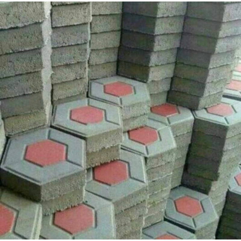 Jual Paving Blok / Paping Blok Antik / Konblok Segi Enam Warna | Shopee ...