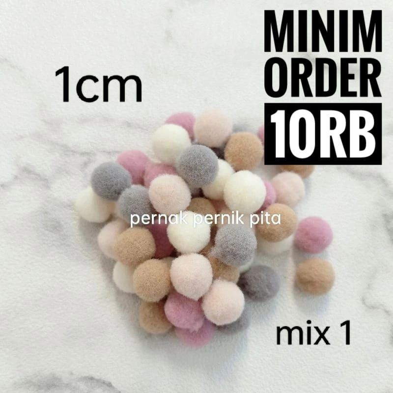 Jual PomPom 1cm Isi 50pcs Halus Lembut Padat | Montessori Edukasi ...