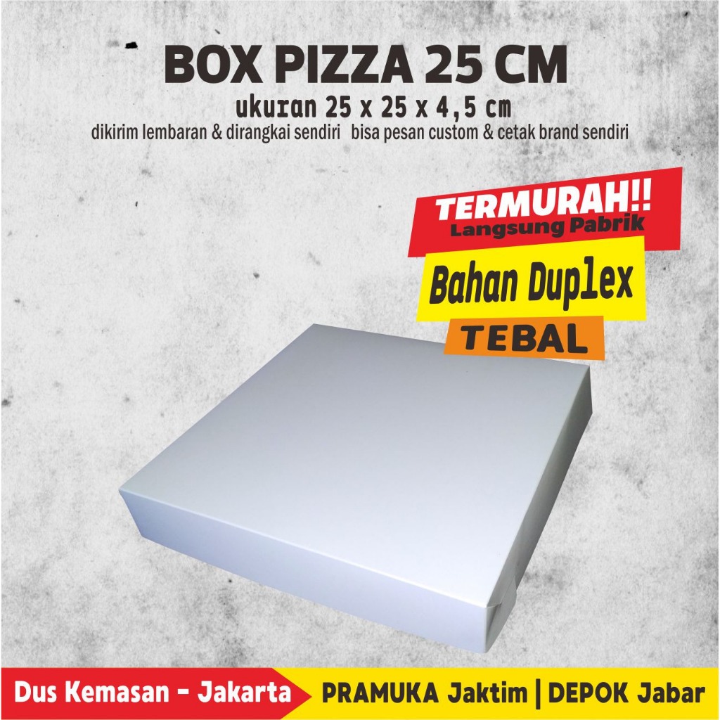 Jual Box Pizza / Box Kue Polos uk 25 x 25 x 5 Duplex | Shopee Indonesia
