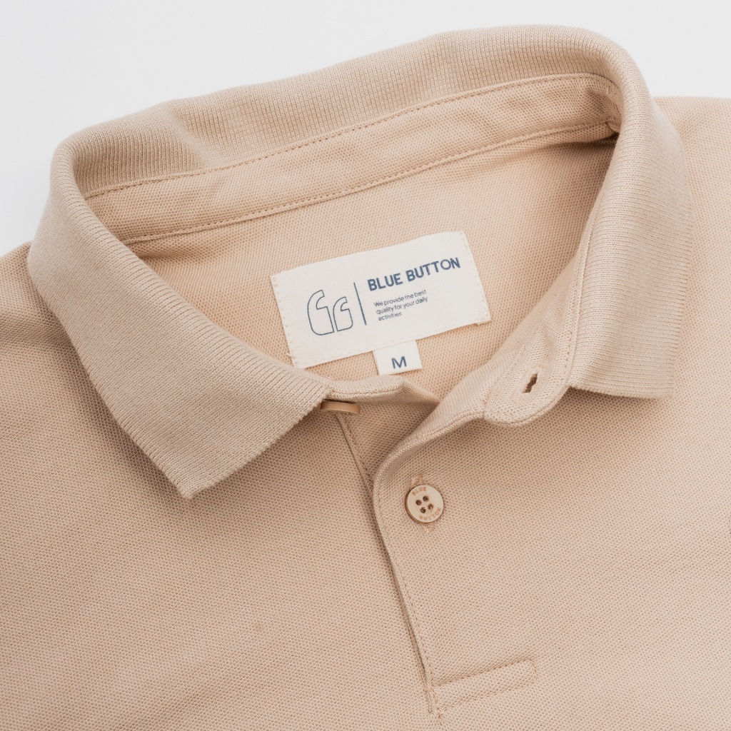 Jual BlueButton Polo Shirt Pria Beige Khaki Coklat Muda | Shopee Indonesia