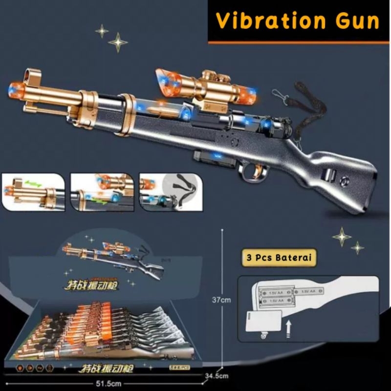Jual Mainan Pistol Senapan Panjang / Vibration Gun / Pistol Lampu Dan ...