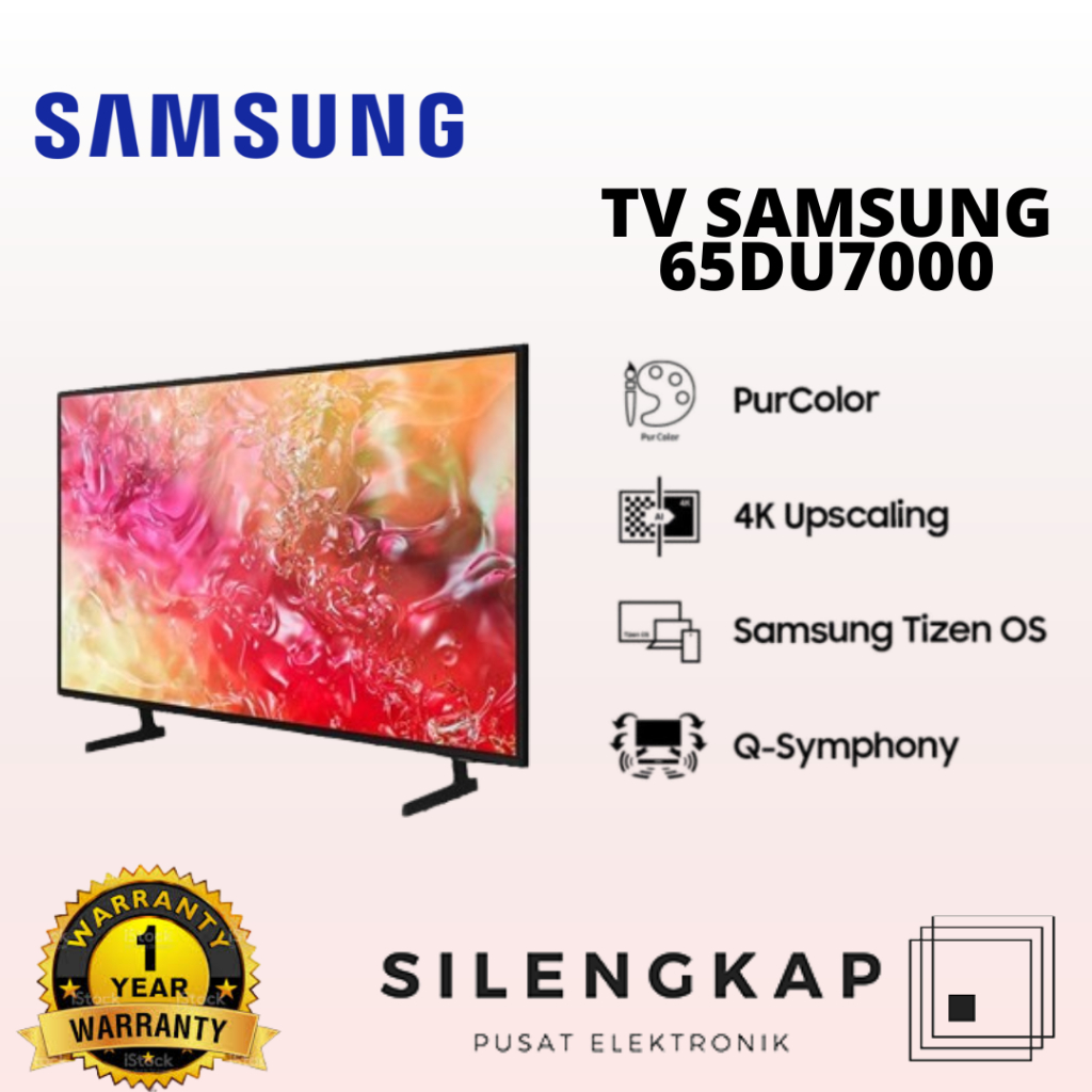 Jual Smart Tv Samsung 65 Inch 65DU7000 Crystal UHD 4K UA65DU7000K New 2024 | Shopee Indonesia