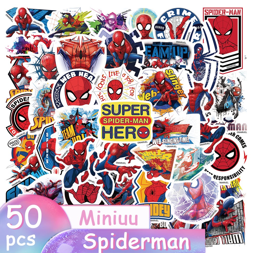 Jual COD 50 PCS Seri GAYA manusia laba-laba stiker untuk Buku Tempel ...