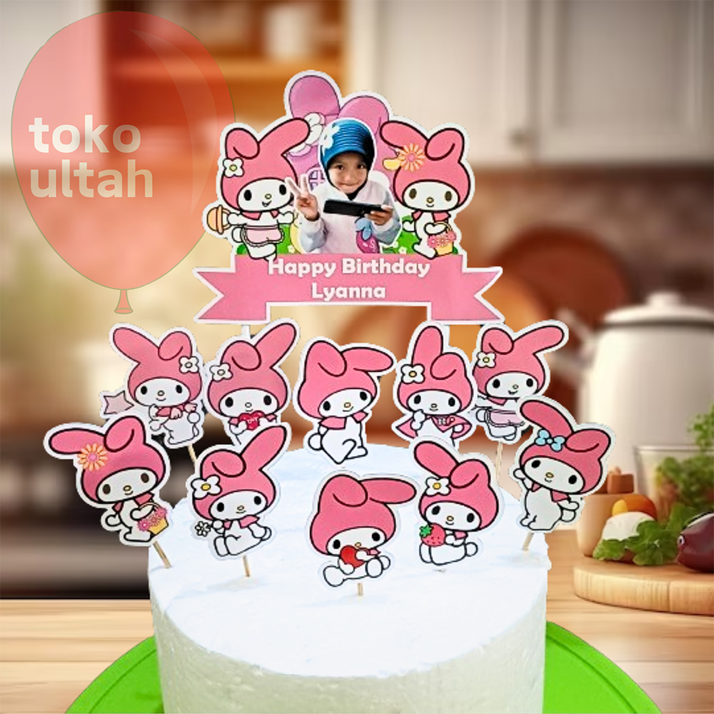 Jual Topper My Melody Custom Foto Untuk Hiasan Kue Ulangtahun Karakter