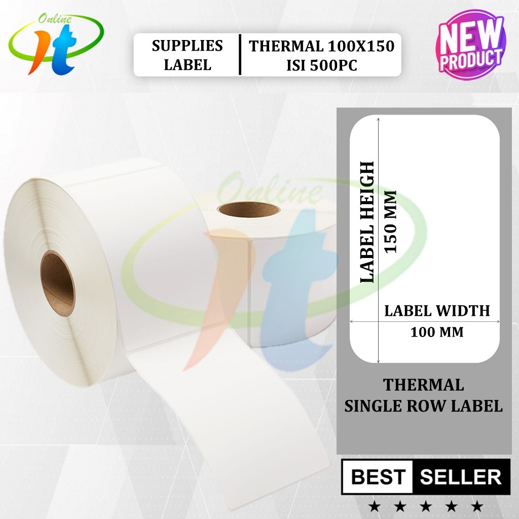Jual Kertas Label Stiker Thermal A6 100x150 500pcs Sticker Resi Shopee Pengiriman JNE JNT ...