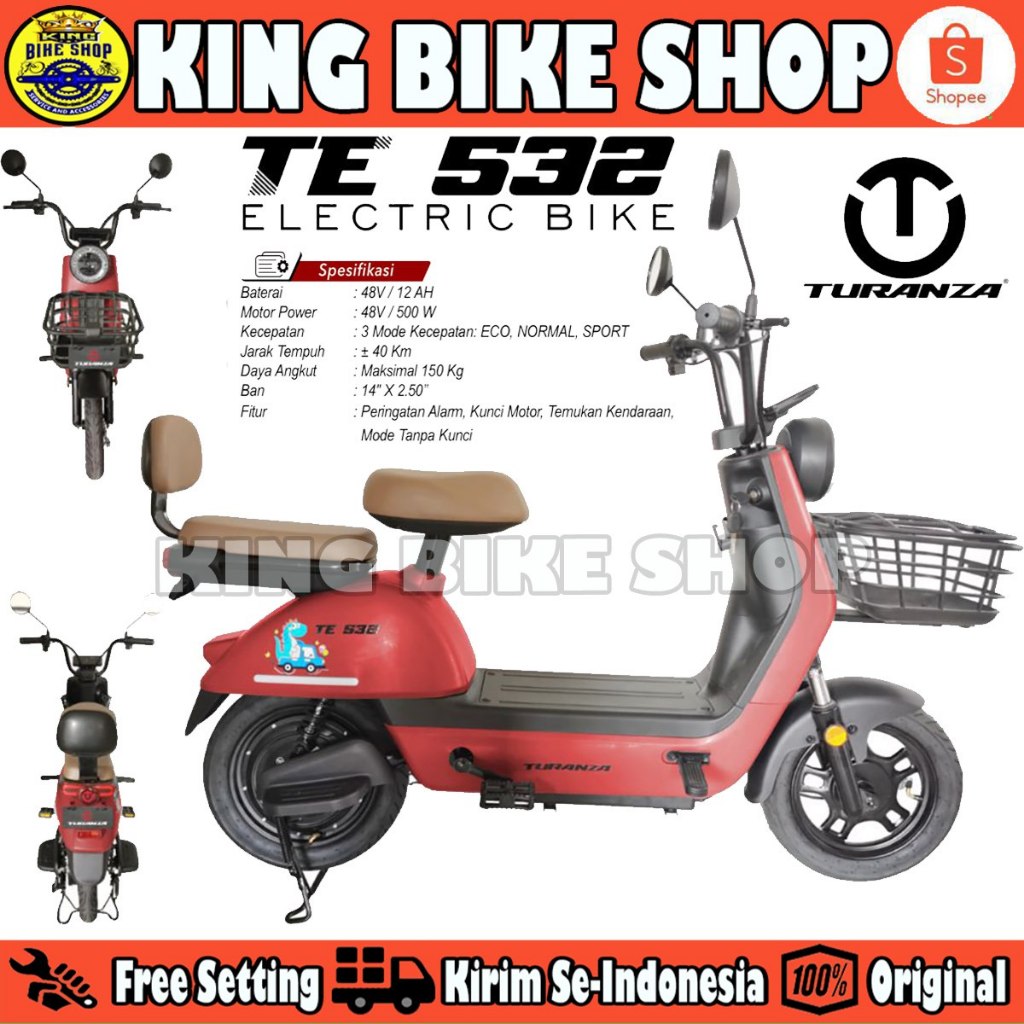 Jual Sepeda Listrik TURANZA TE 532 BY PACIFIC 500 Watt Electric Bike | Shopee Indonesia