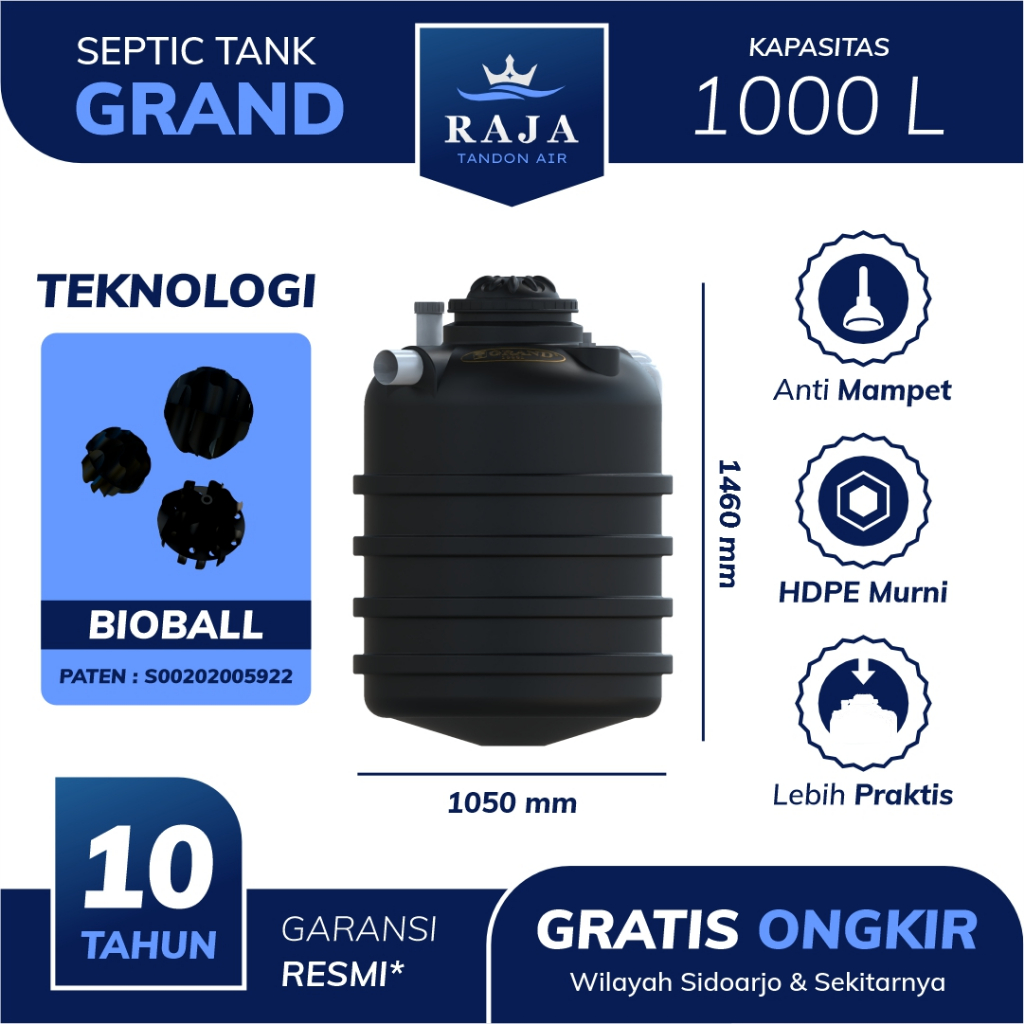 Jual Septic Tank Bio Septic Bio Tank 1.000 Liter Garansi 10 Tahun Ramah ...