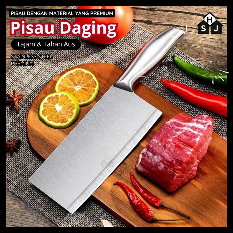 Jual Pisau Dapur Professional Stainless Steel Super Tajam / Pisau ...