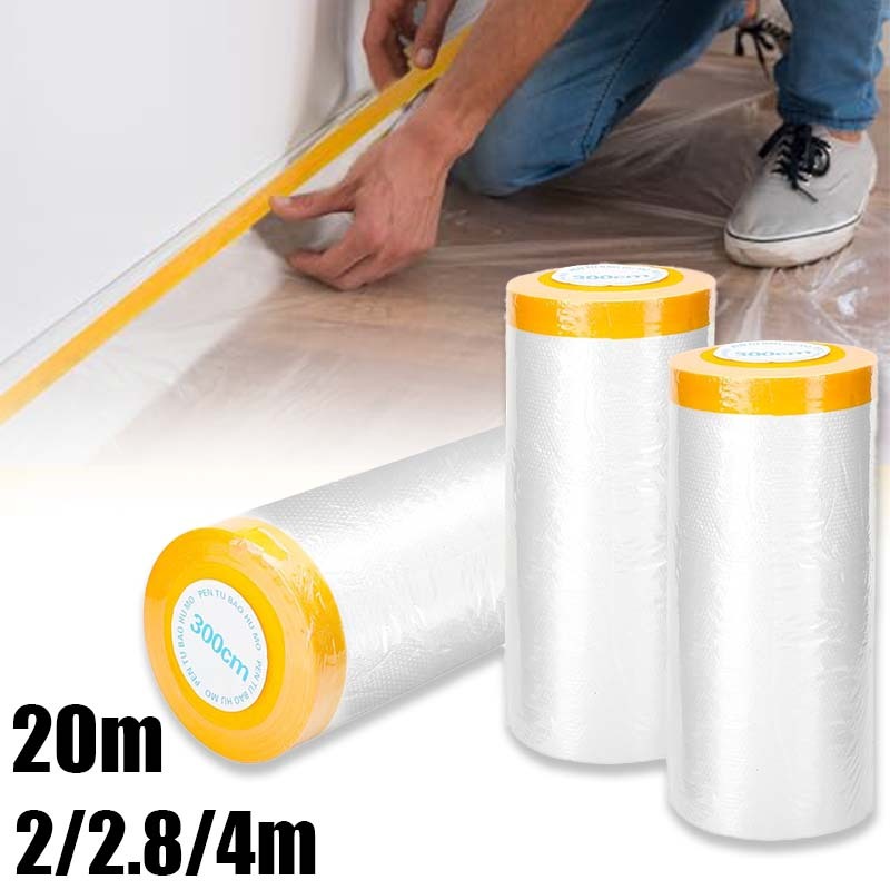Jual 20m Masking Film Tape Plastik Penutup Furniture Plastik Serbaguna ...