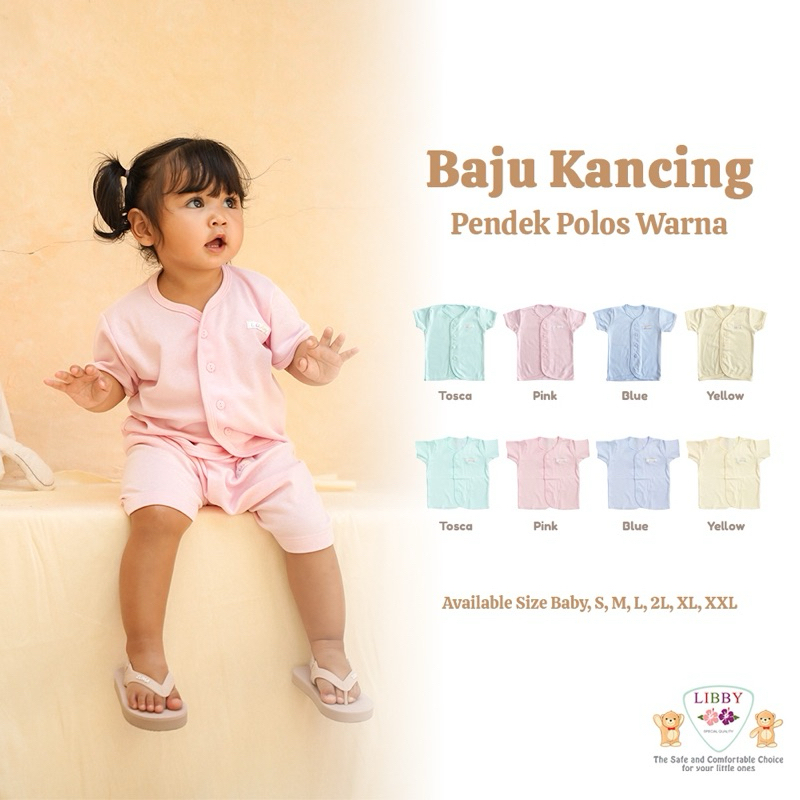 Jual Libby Baju Pendek Warna New Born/3-6Bulan- Libby baju bayi 1 Pcs | Shopee Indonesia