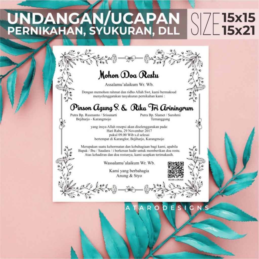 Jual Undangan Besek, Tonjoan Ucapan Syukur, Undangan Nasi Kotak ...