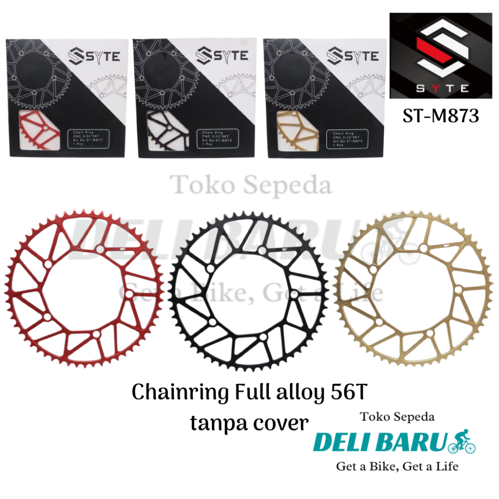 Jual SYTE chainring 56T bahan alloy tanpa cover BCD 130mm type ST M-873 ...